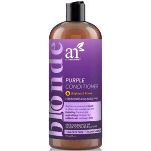 artnaturals purple conditioner – (16 fl oz / 473ml) – protects, balances and tones – bleached, color treated, silver, brassy and blonde hair - sulfate free