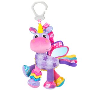 playgro baby toy activity friend stella unicorn 0186981 for baby infant toddler children is encouraging imagination with stem/steam for a bright future - great start for a world of learning