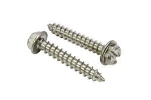 bolt dropper no 8 x 1 stainless slotted hex washer head, (100 pc), 18-8 (304) commercial grade corrosion resistant stainless steel screws choose size