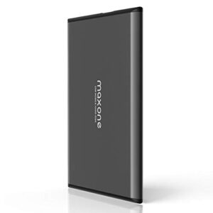 maxone 500gb ultra slim portable external hard drive hdd usb 3.0 compatible with pc, laptop, charcoal grey