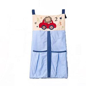 cribmate 1 pc diaper organizer, cute cartoon baby diaper hanging bag, gift idea (blue car)