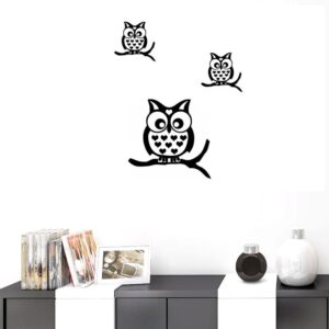 bibitime nursery decor vinyl sticker 3 branches owls wall decal birds family living room pvc decorations baby kids boys girls children bedroom classroom art decals