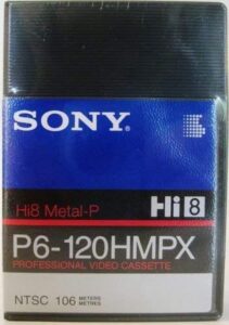 sony p6-120hmpx hi8 8mm metal particle professional video cassette