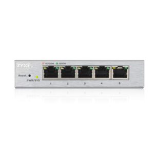 zyxel 5-port gigabit ethernet web managed switch | vlan support | sturdy metal case | desktop or wall-mount | fanless |limited lifetime warranty | qos | ethernet splitter | gs1200-5