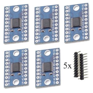 hiletgo 5pcs txs0108e high speed full duplex 8 way 8 channel level conversion module 8-bit 8 ch logic level bi-directional converter module