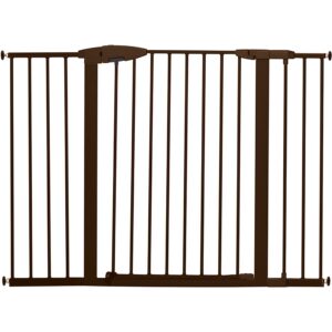 munchkin® easy close xl™ pressure mounted baby gate for stairs, hallways and doors, walk through with door, 29.5" - 51.6" wide, metal, bronze