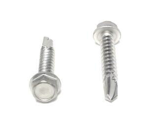 #12x1 1/4 stainless steel hex washer head self drilling tapping tek screw (410 stainless steel) 50 pieces 12x1-1/4