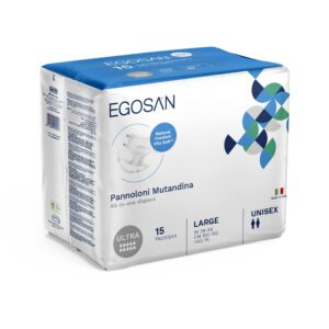 egosan ultra incontinence disposable adult diaper brief maximum absorbency and adjustable tabs for men and women (large, 15-count)