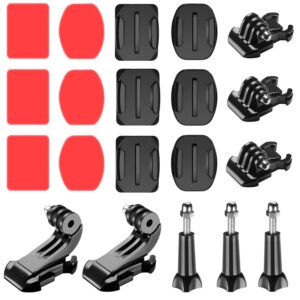 neewer 20-in-1 accessory kit for gopro:buckle clip basic mount,j-hook buckle mount,long thumb screw 3-pack adhesive mounts with sticky pads for gopro hero 3 3+ 4 5 6 7 accessories sj4000 sj5000 sj6000