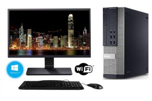 dell optiplex 990 sff desktop computer pc (intel core i5 processor, 16 gb ram, 256 gb ssd, dvd-rw, wifi, bluetooth 4.0, keyboard mouse) 22-inch lcd monitor, windows 10 pro (renewed)