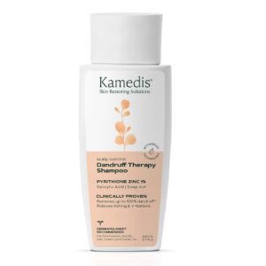 kamedis anti dandruff shampoo for women & men. for itchy and redness scalp, seborrheic dermatitis treatment & flaky hair. contains 1% zinc pyrithione and salicylic acid. paraben free. 6.7 fl oz.