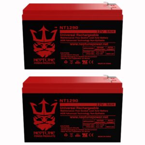 vapor x12 12v 9ah sla replacement electric scooter battery - 2 pack.