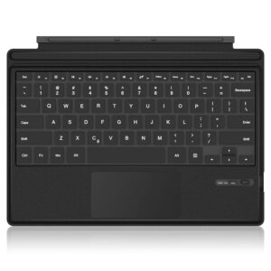 tomsenn surface pro 6 / surface pro 5 (pro 2017) / pro 4 / pro 3 type cover, lightweight slim wireless bluetooth keyboard two button trackpad built-in rechargeable battery, gray