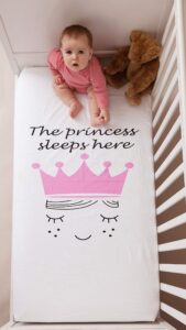 luv bug princess sleeps here waterproof crib sheet