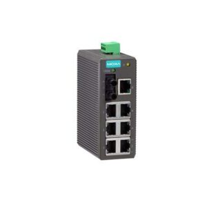 moxa eds-208-m-st entry level industrial ethernet switch with 7 10/100baset(x) ports,1 100basefx port, multi mode st with -10 degree to 60 degree of operating temp.