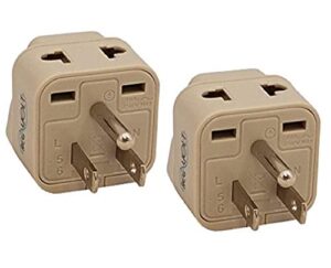 regvolt grounded universal socket 2 in 1 plug adapter type b - usa/japan (2 - pack)