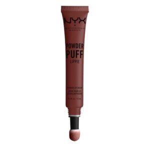 nyx professional makeup powder puff lippie lip cream, liquid lipstick - cool intentions (light brown with pink undertones)