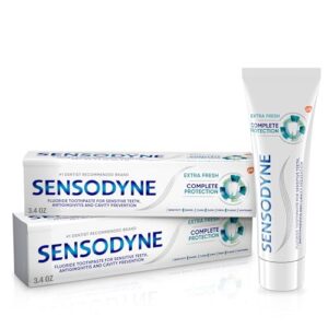 sensodyne complete protection sensitive toothpaste for gingivitis, sensitive teeth treatment, extra fresh - 3.4 ounces (pack of 2)