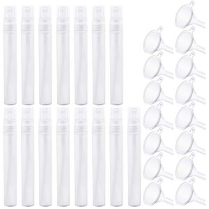 selftek 15 pack spritzer bottle, 10ml mini portable mist empty spray bottle perfume travel refillable spray bottles with 15 funnels