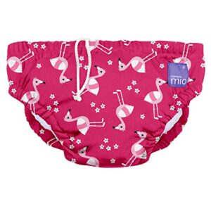 bambino mio, reusable swim diaper, medium (6-12 months), pink flamingo