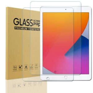 kiq 2 pack screen protector for ipad (9.7 inch, 6th/5th generation 2018/2017 model),ipad air 1,ipad air 2,ipad pro 9.7 inch, tempered glass film guard, case friendly