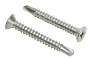 bolt dropper #10 x 1-1/2'' stainless flat head phillips self drilling screw, (25 pc), 18-8 (304) stainless steel screw by bolt dropper