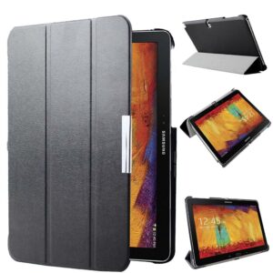 kuesn sm-p600 p601 p605 smart stand cover case for samsung galaxy note 10.1 (2014 edition) ultra slim flip folio pu leather case pouch with magnetic auto slepp&awake up (black)