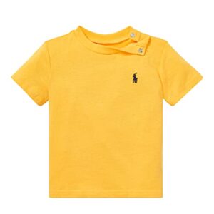 polo ralph lauren baby boy's short sleeve crewneck tee (yellow, 12 months)