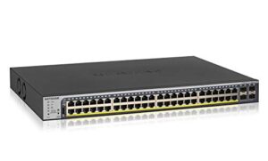 netgear 52-port poe gigabit ethernet smart switch (gs752tp) - smart managed, 48 x poe+ @ 380w, 4 x 1g sfp, desktop or rackmount switch