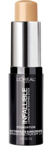 l'oreal paris makeup infallible longwear shaping stick foundation, 405 sand, 1 tube, 0.32 ounce