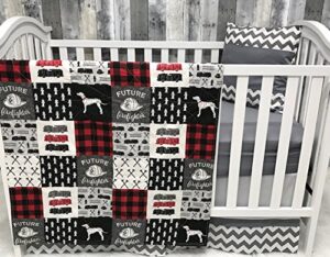 baby boy nursery set , baby , firefighter , fire truck , fire fighter, baby bedding , crib bedding , babylooms