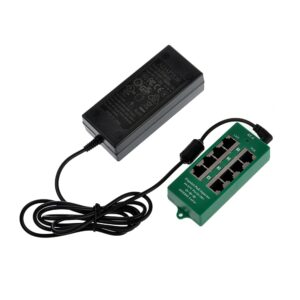 poe texas 4 port poe/poe+ injector with 48v 60w power supply - gigabit injector - active mode a power over ethernet multi port poe adapter - supports 4 poe (802.3af or at) up to 60 watts