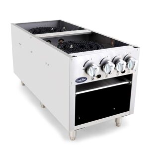 commercial 2 burners stock pot stove - kitma liquid propane stainless steel countertop portable burner range for restaurant,home - 16000btu category (item-type): commercial-kitchen-hot-plates