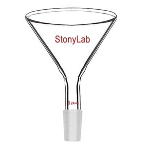 stonylab glass short stem powder funnel with 100 mm top outer dimension and 24/40 inner joint filter funnel glass funnel