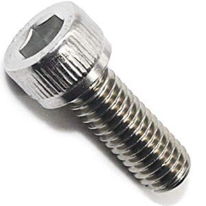 fullerkreg m6-1.0 x 50mm socket head cap screws, allen socket drive, din 912, aisi 304 stainless steel (18-8), full thread, bright finish, machine thread, quantity 10