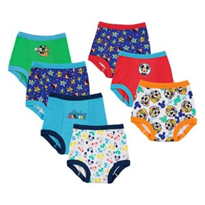 disney boys mickey mouse pants starter kit with stickers & tracking chart sizes 18m, 2t, 3t, 4t baby and toddler potty training underwear, 7-pack training pant, 3t us