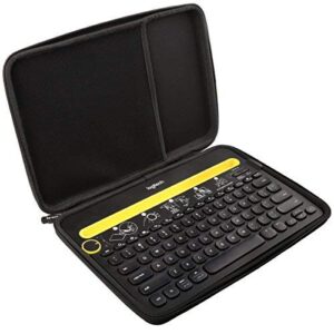 aproca hard travel storage case for logitech k480 bluetooth multi-device keyboard (black)