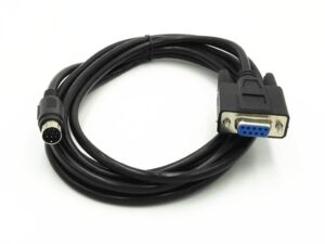 xjs xjsxzc 8p mini din male to female db9 rs232 plc programming adapter cable 10ft (db9 rs232)