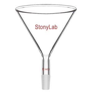 stonylab glass short stem powder funnel with 100 mm top o.d. and 14/20 inner joint filter funnel glass funnel