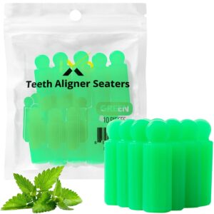 ixo aligner chewies for invisalign aligners - retainer chewies with grip handle, orthodontic chewies, and invisalign accessories - 10 pack - mint scent