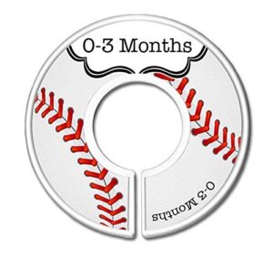 baseball nursery closet size dividers, boys baseball baby clothes organizers, sports theme nursery - gift for new mom, mom-to-be, nursery organization (set of 11 (newborn to 5t))