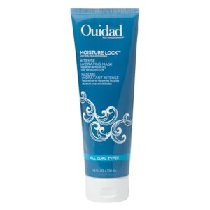 ouidad moisture lock hair mask, 7.8 fl oz, ultra-nourishing intense frizz control curly hair mask with macadamia nut oil, olive oil, helps repair, detangle, restore softness & hydrate, all curl types