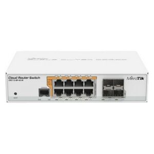 mikrotik gigabit ethernet smart switch with poe-out and routeros l5 (crs112-8p-4s-in)