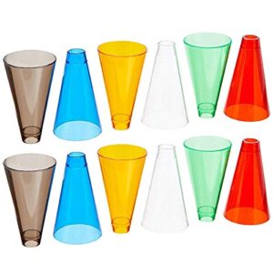 rolyan stacking cones, set of 12 replacement activity cones with acrylic colors for occupational therapy, physical therapy, hand exercises, perception, and coordination, base not included