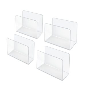 azar displays 255080 small standing file holder/sorter desk organizer, 4-pack, clear