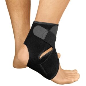 riptgear ankle brace support for men and women - compression support for sprained ankle - open heel foot adjustable straps for recovery - achilles tendon support stabilizing bandage (large)