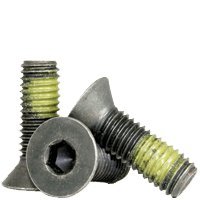 nylon patch socket flat countersunk head cap screw, 1/2-13 x 2", alloy steel, black oxide, hex socket (quantity: 50) coarse thread, 1/2 inch allen bolt, length: 2 inch, full thread