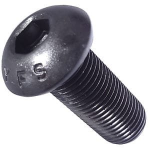 socket button head cap screw, 1/4-20 x 1/2", alloy steel, black oxide, hex socket (quantity: 100) coarse thread, 1/4 inch hexagonal allen bolt, length: 1/2 inch, full thread