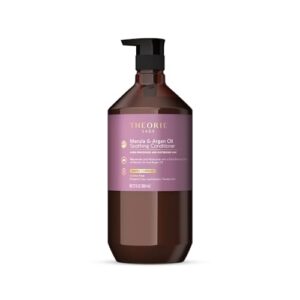 theorie marula and argan oil soothing conditioner - rejuvenate & moisturize - suited for over-processed & distressed hair - protects color and keratin treated hair, pump bottle 800ml