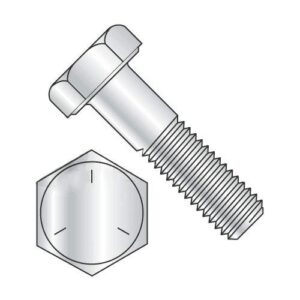 newport fasteners hex bolts, grade 5 zinc plated, 7/16"-14 x 3 (quantity: 50 pcs) partially threaded unc thread (thread size: 7/16") x (length: 3")